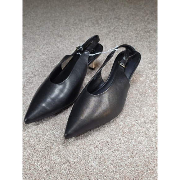 a new day | Shoes | A New Day Black Pointed Toe Slingback Gold Kitten ...